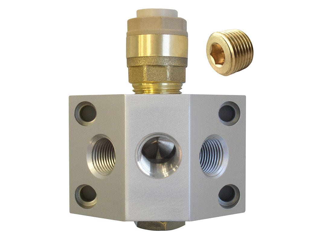 07.445 : TOPRING ALUMINUM MANIFOLD 28 MM X (2/3) 1/2 (F) NPT QUICKLINE ...