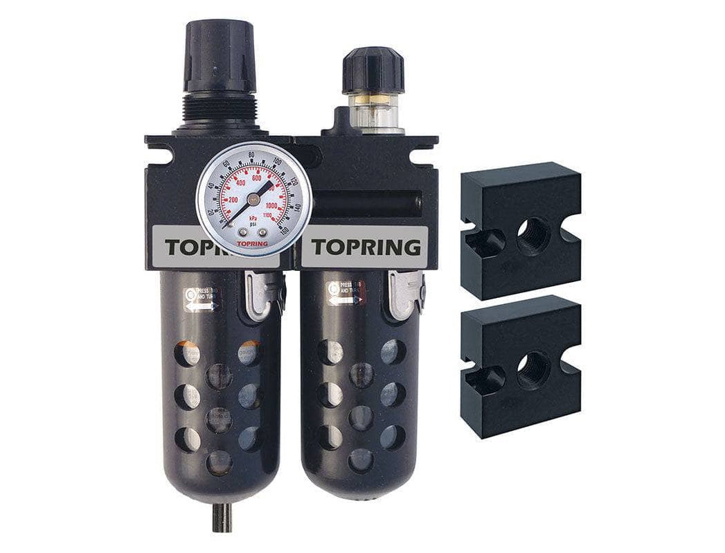 50.635 : TOPRING FILTER/REGULATOR+LUBRICATOR 1/2 MEDIUM MANUAL POLYURE ...