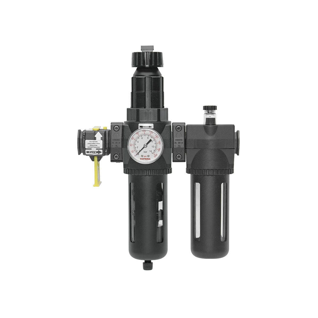 50.641A1 : TOPRING Filter/Regulator + Lubricator 1/2 Automatic Drain W ...
