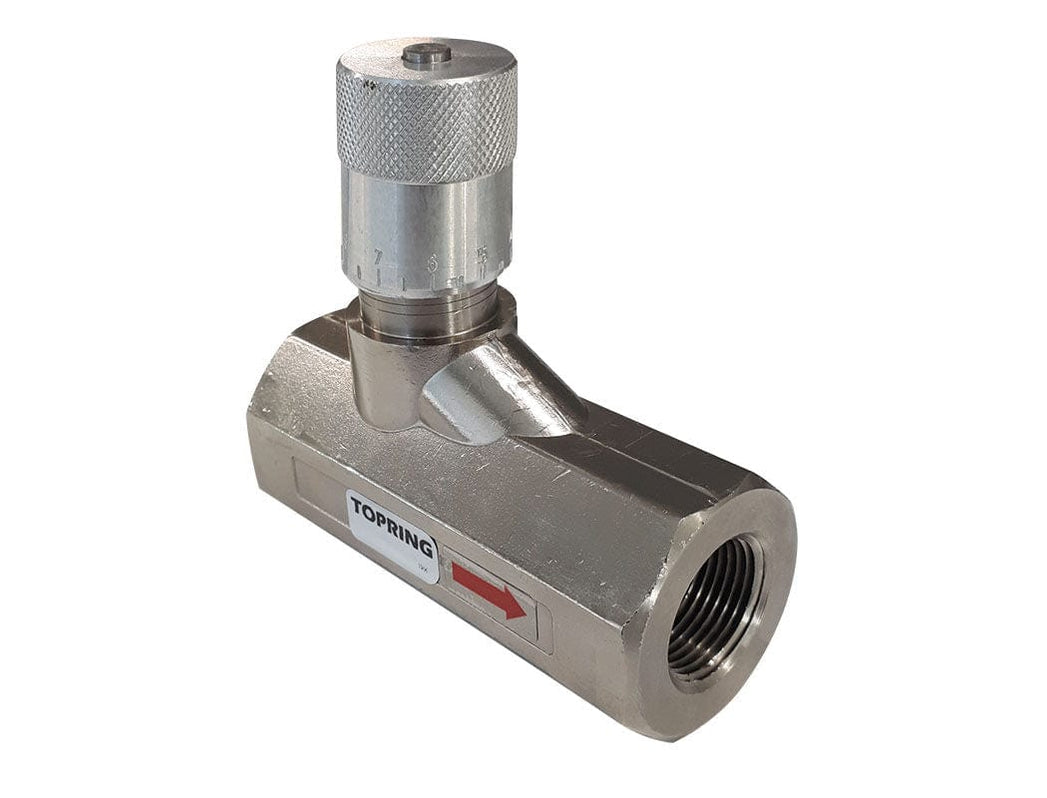 85.382 : TOPRING IN-LINE NEEDLE VALVE 1/8 (F) NPT — Pneumatics-pro Inc.